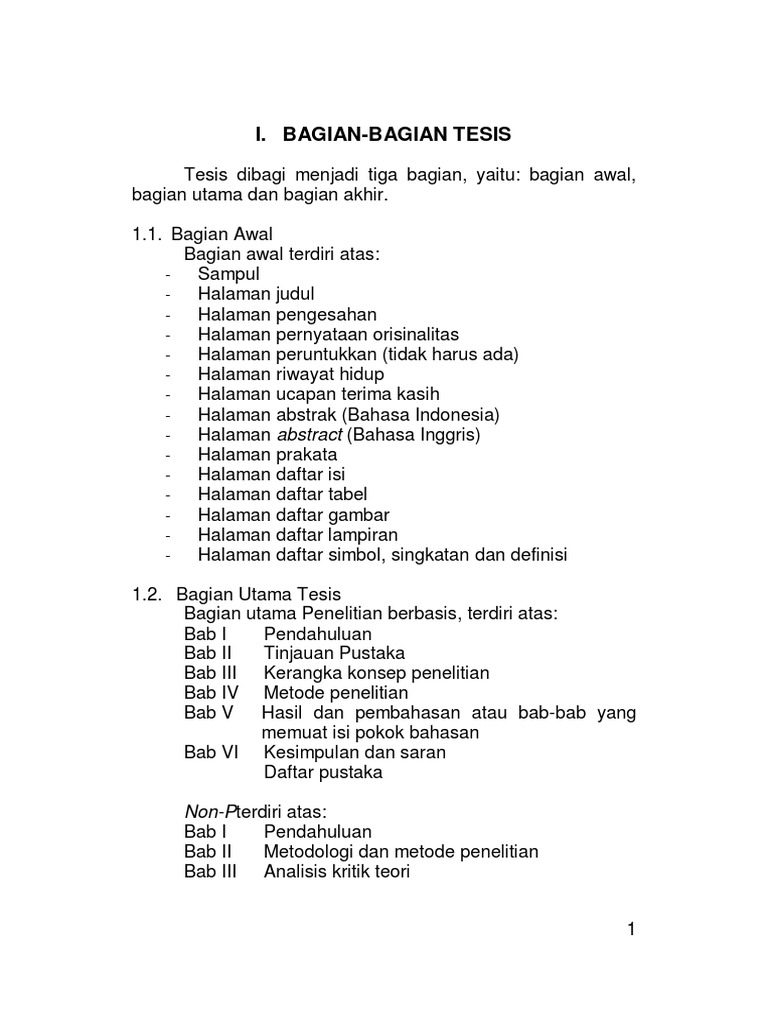 Struktur dan Format Tesis S2 UGM | PDF