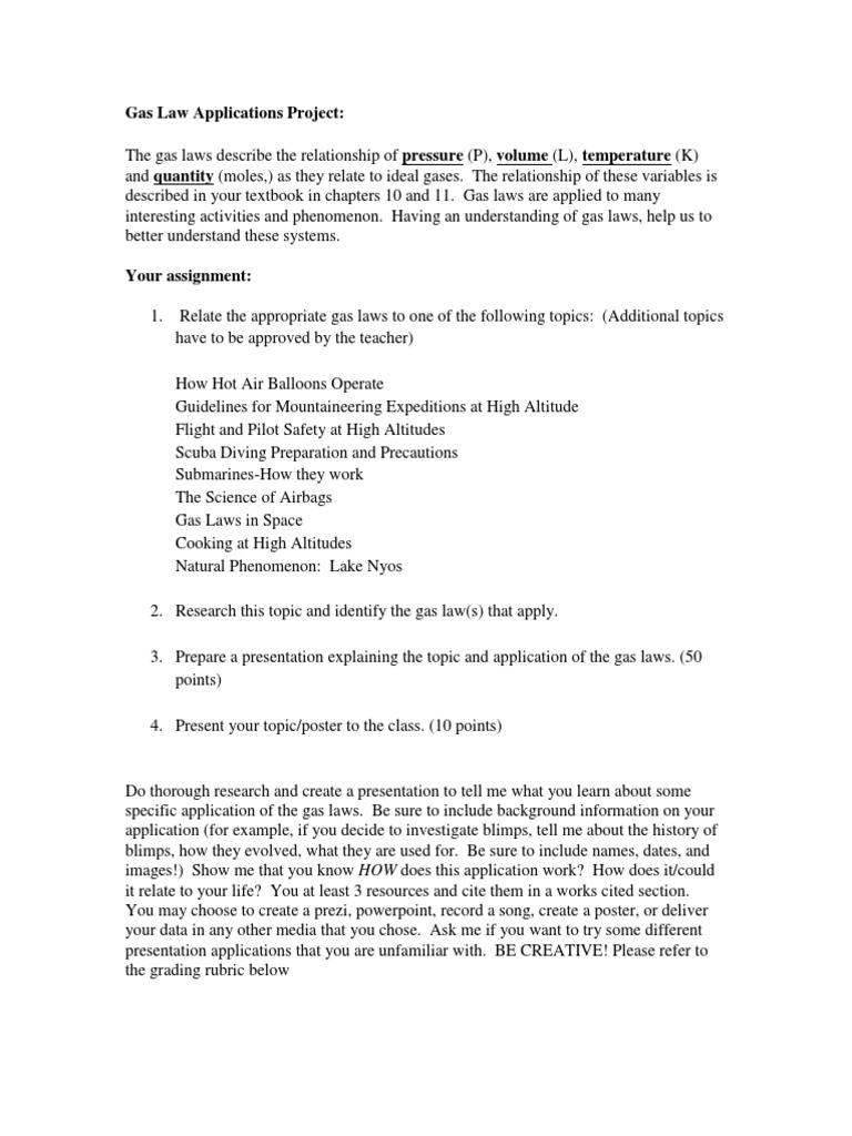 Gas Laws Poster Project EDIT 2018 PDF | PDF | Gases | Multimedia