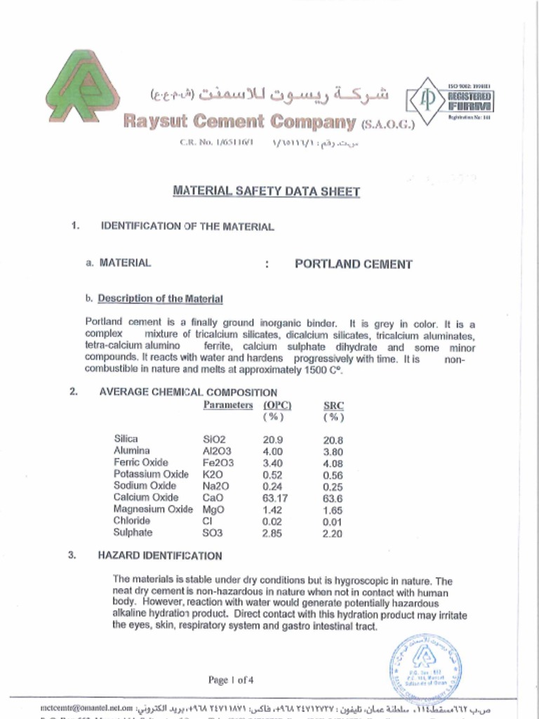 Material Safety Data Sheet | PDF