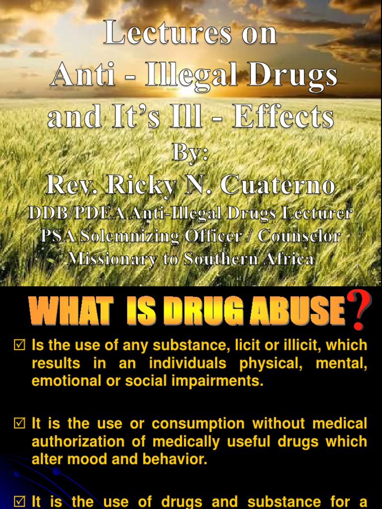 Lectures On Anti-Illegal Drugs | PDF | Methamphetamine | Psychosis