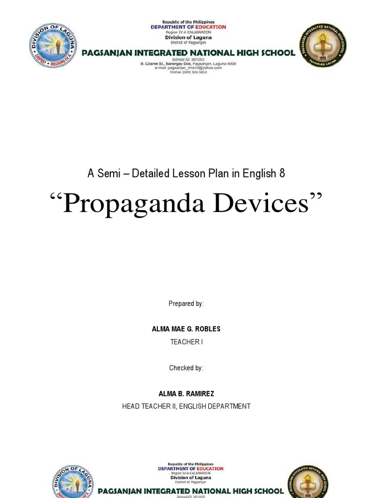 Third Cot LP | PDF | Propaganda | Lesson Plan