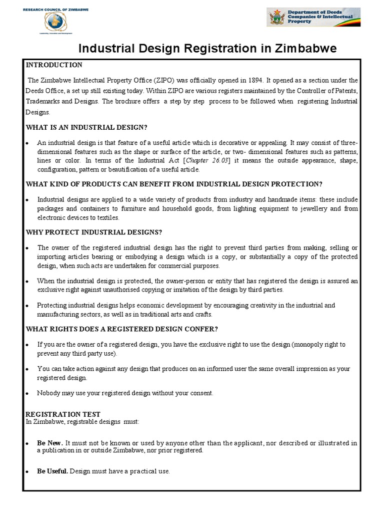 Industrial Designs Brochure | PDF | Intellectual Property | Design