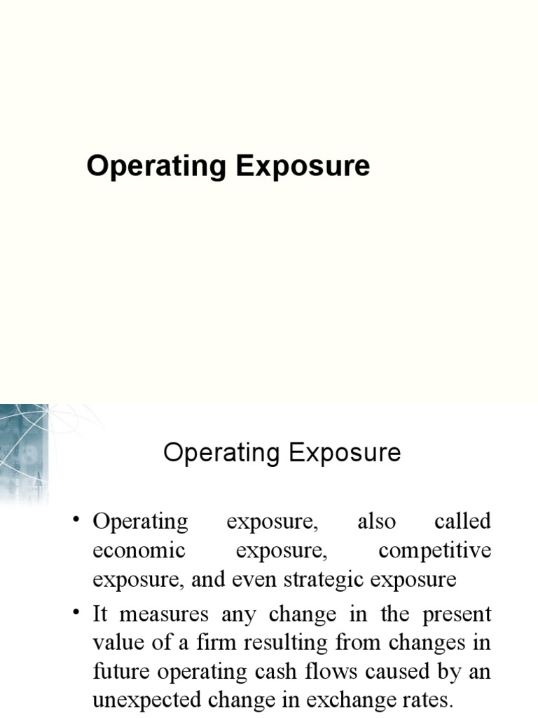 Operating Exposure | PDF | Exchange Rate | Economic Equilibrium