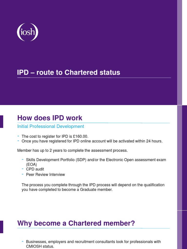 IPD Route To CMIOSH | PDF | Professional Development | Test (Assessment) IPD Route To CMIOSH | PDF | Professional Development | Test (Assessment)