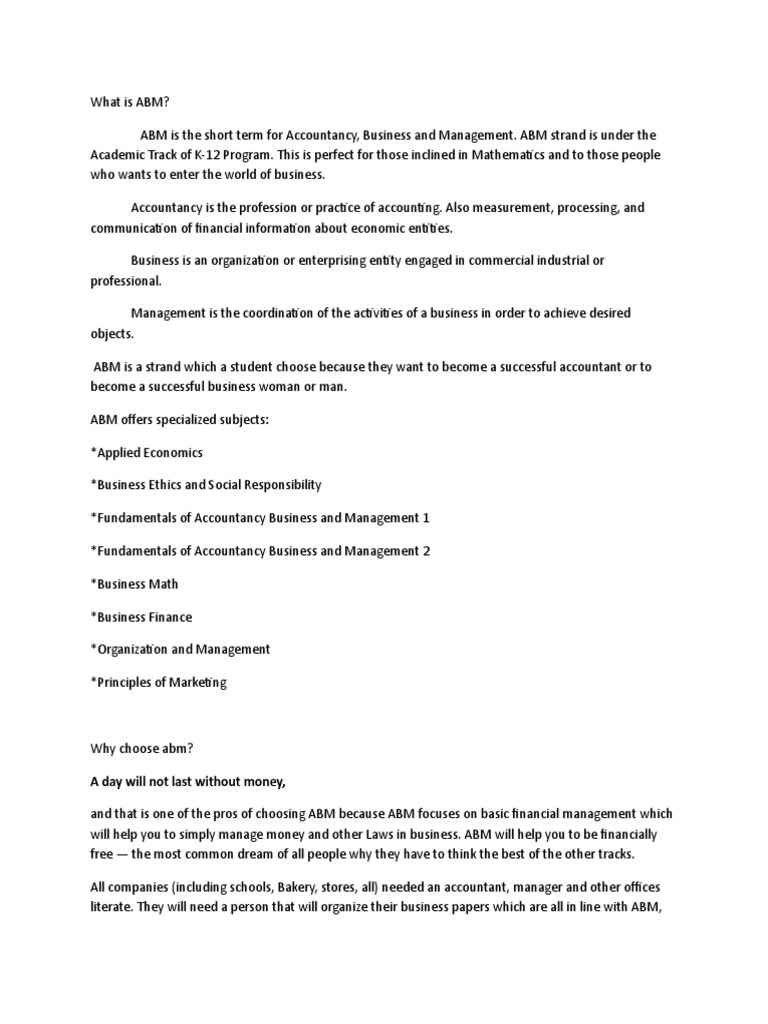 What Is ABM | PDF | Accounting | Business
