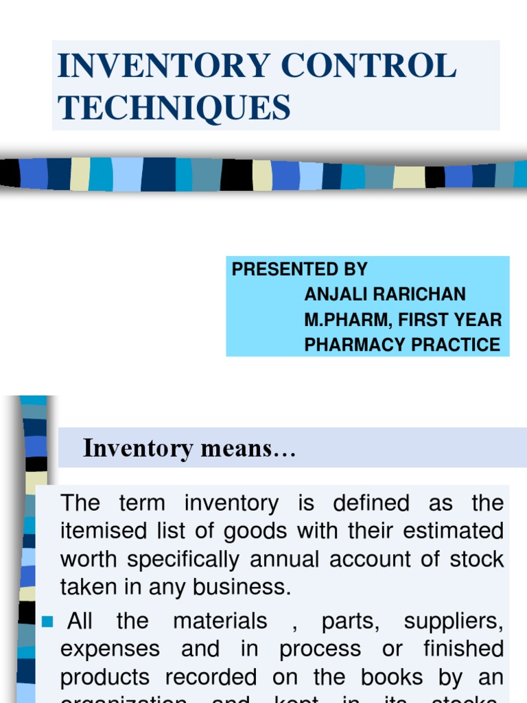 Inventory Control Techniques | PDF | Inventory | Supply Chain Management
