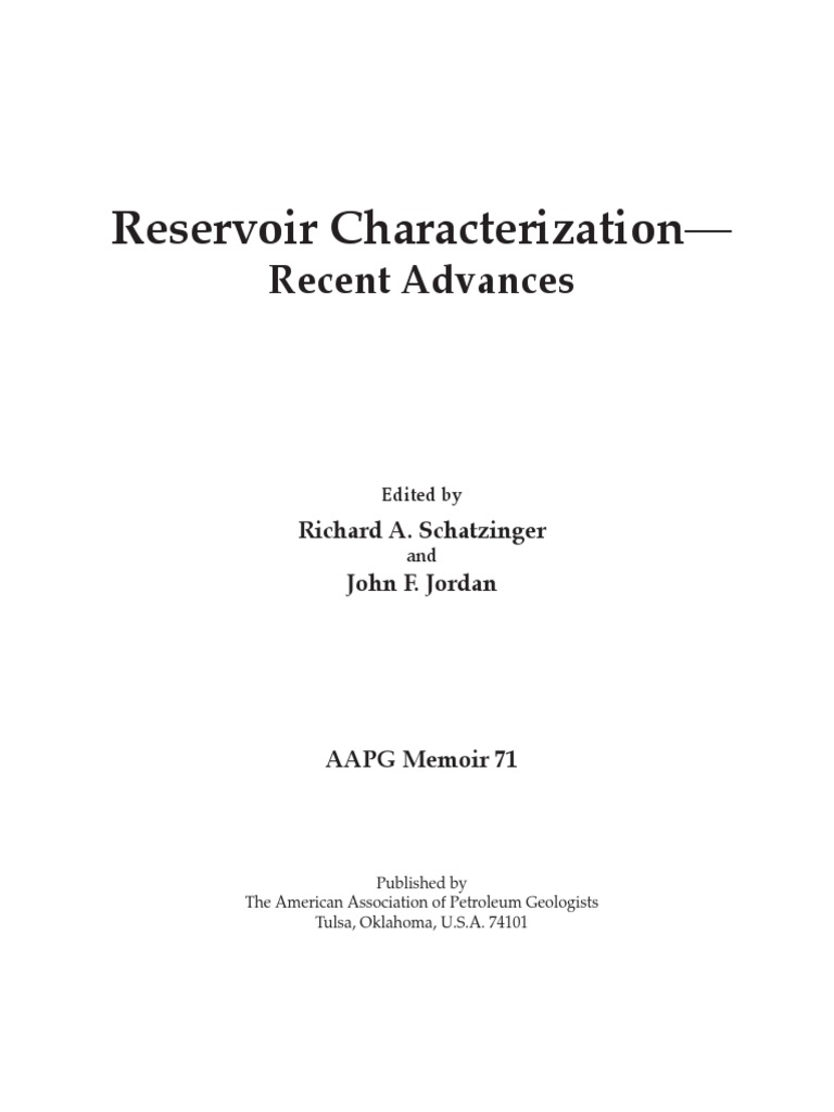 AAPG Memoir 71.reservoir Characterization-Recent Advances PDF | PDF ...