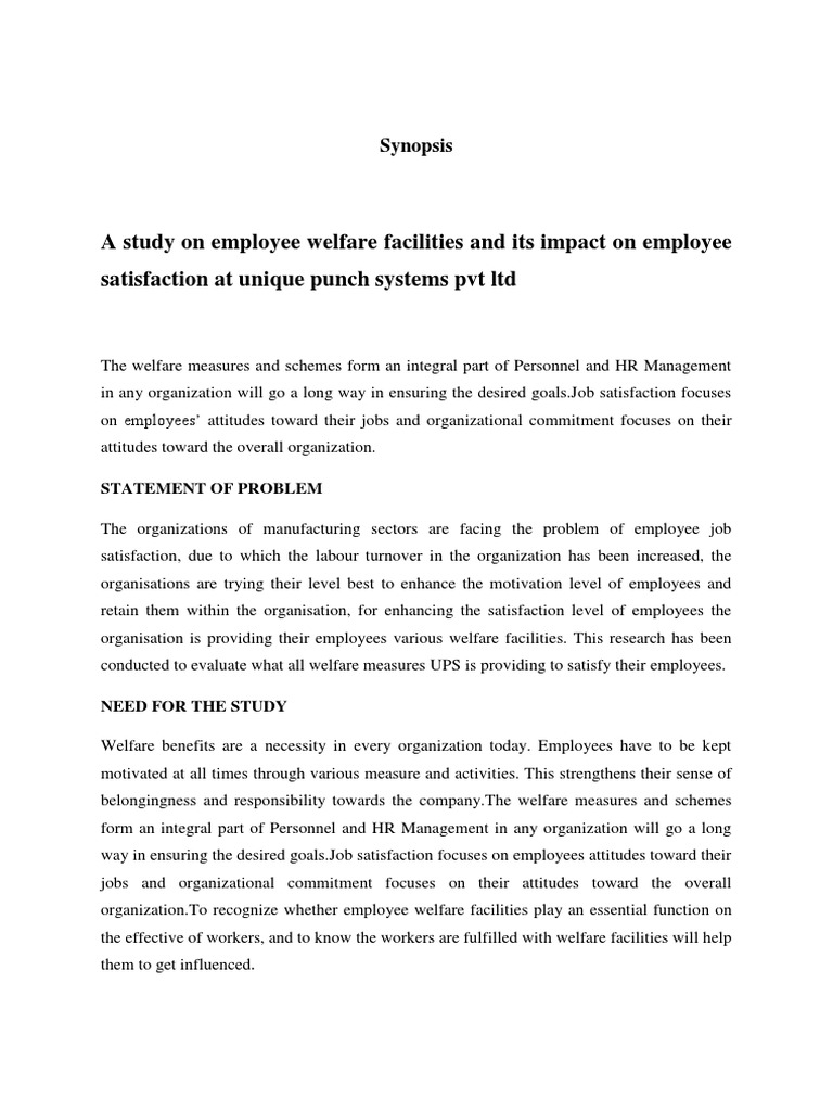 Synopsis | PDF | Employment | Job Satisfaction
