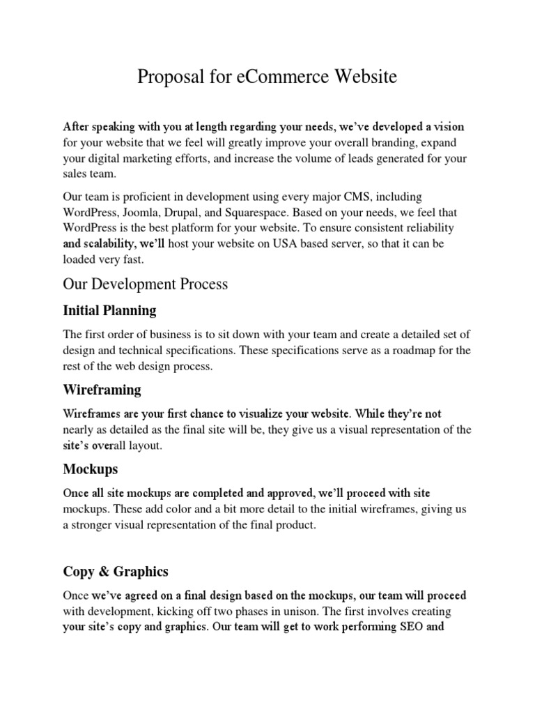 Proposal For Ecommerce Website | Download Free PDF | Web Design | Websites