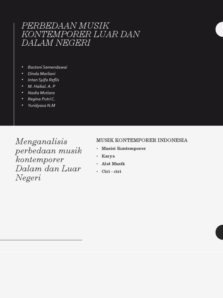 Perbedaan Musik Kontemporer Dalam dan Luar Negeri | PDF