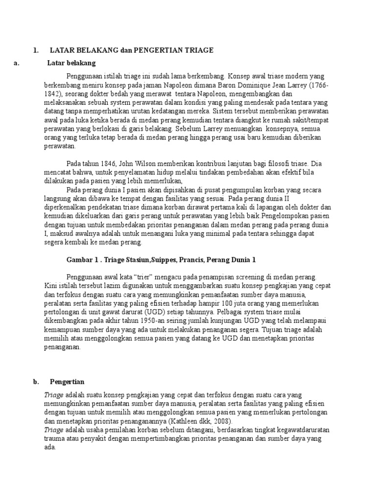 PRINSIP DAN TIPE TRIAGE DALAM PELAKSANAAN TRIASE DI RUMAH SAKIT | PDF