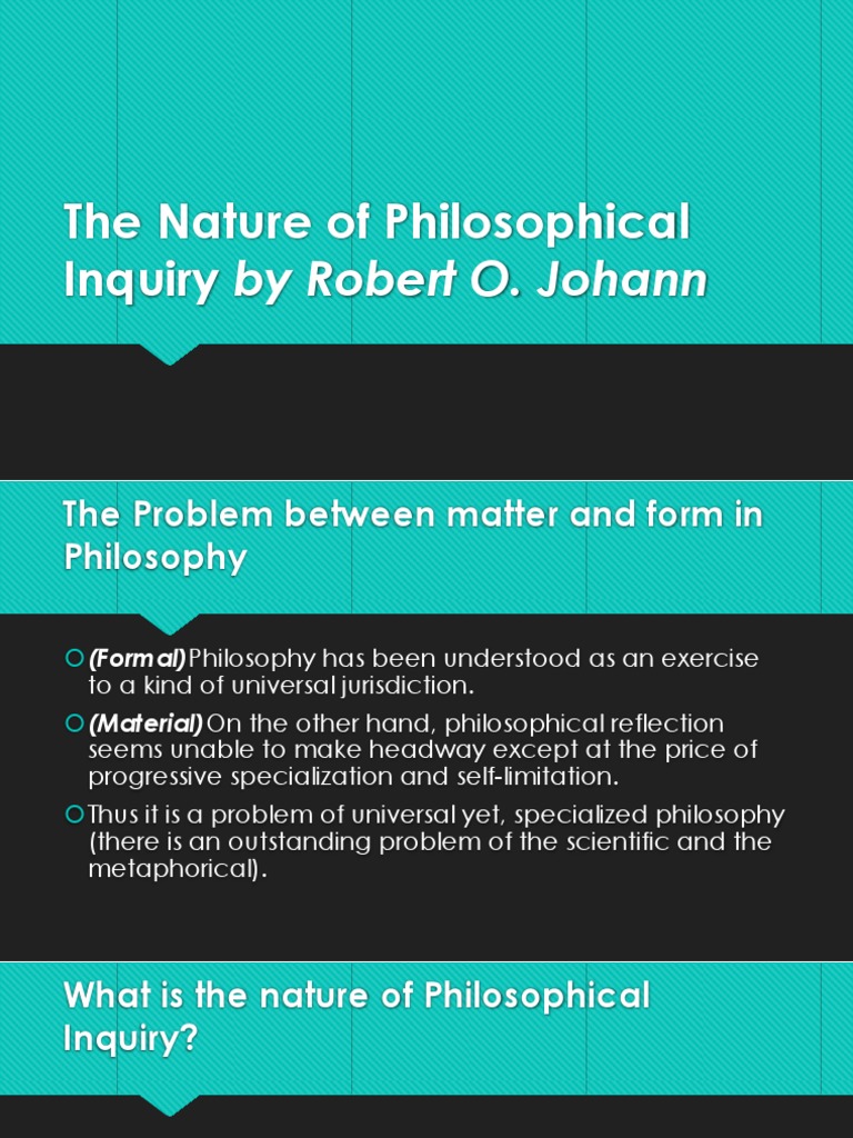 4 The Nature of Philosophical Inquiry | PDF | Inquiry | Self
