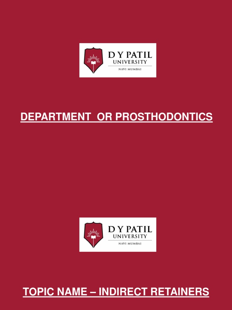 Deepeka - Indirect Retainer in RPD | PDF | Dentures | Dental Anatomy