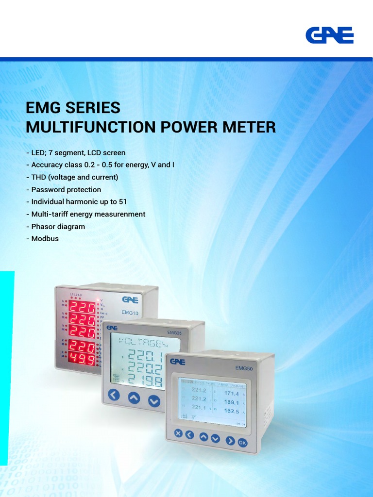 Introduction GAE EMG Series Digital Energy Power Meter LR | PDF | Ac ...