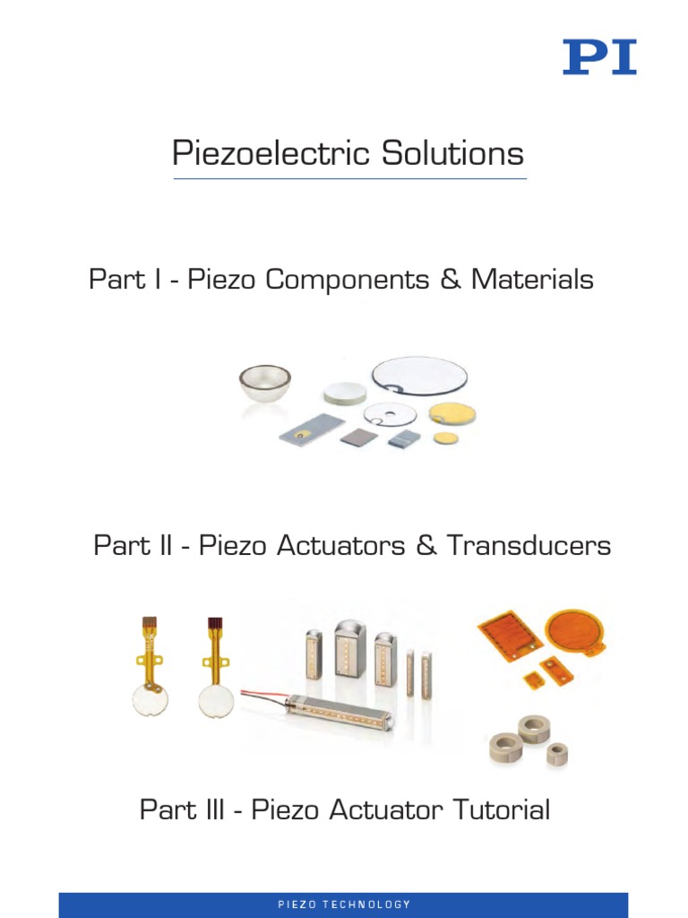 PI Piezoelectric Solutions Catalog PDF | PDF | Piezoelectricity | Ceramics