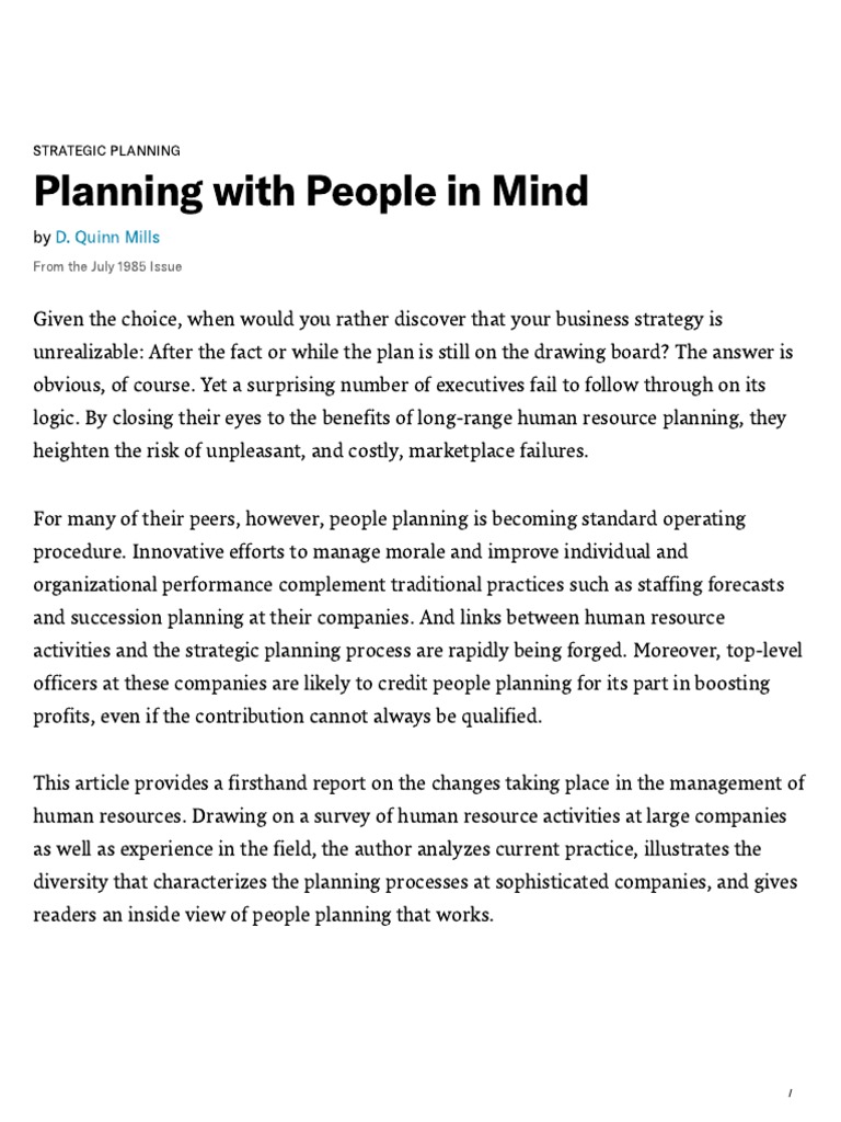 Planning With People in Mind | PDF | Goal | Succession Planning