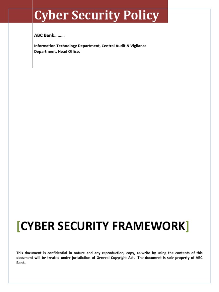 Cyber Security Policy For Banks | PDF | Computer Security | Security
