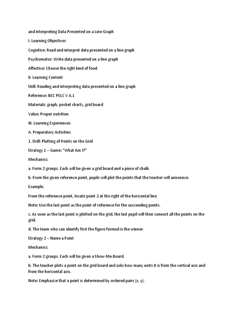 Lesson Plan in Line Graph | PDF