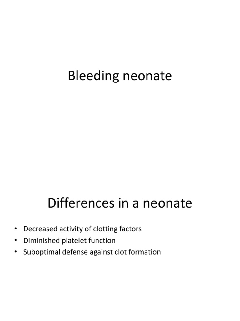 Neonatal Bleeding: Causes and Management | PDF | Coagulation | Bleeding