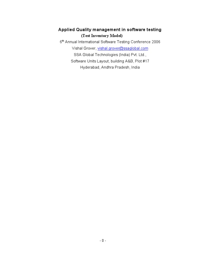 Applied Quality Management | PDF | Software Testing | Inventory