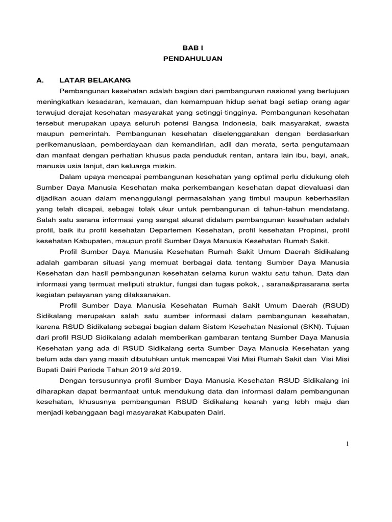 Profil SDMK Rsud SDK | PDF