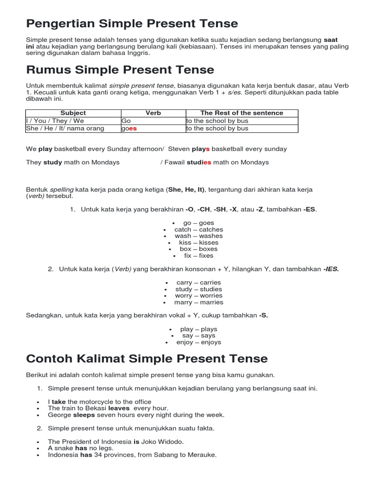 Materi Simple Present Tense Big | PDF