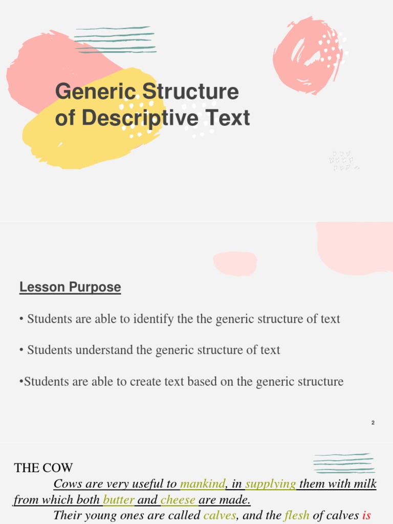 Microteaching PPT Generic Structure | PDF | Calf | Animals And Humans