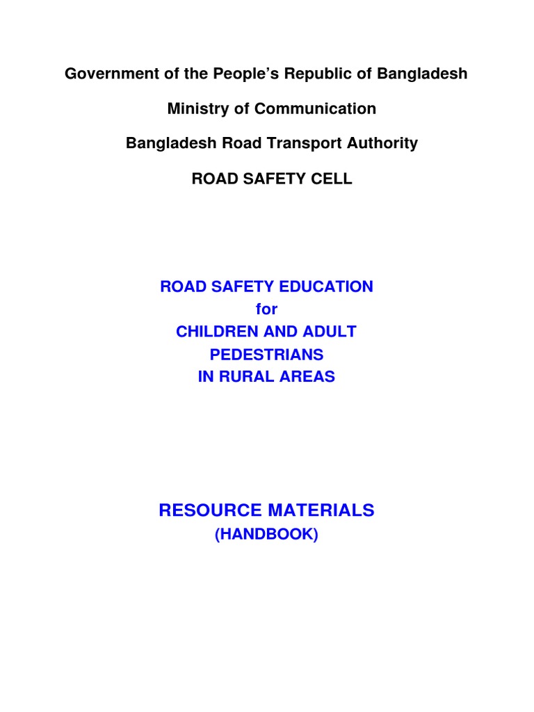 Road Safety Education Handbook for All | PDF | Road Traffic Safety ...