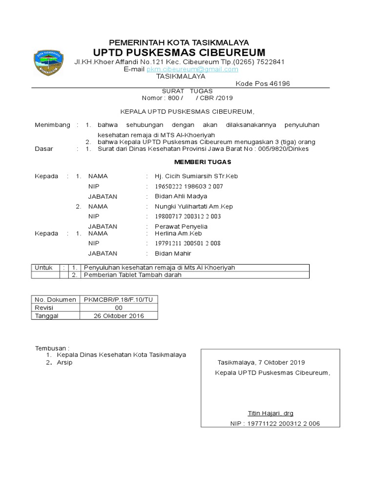 Format Surat Tugas | PDF