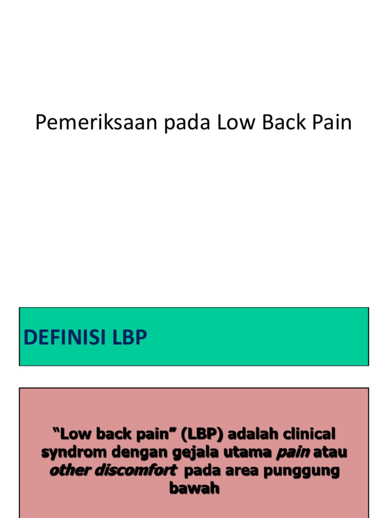 Pemeriksaan LBP | PDF