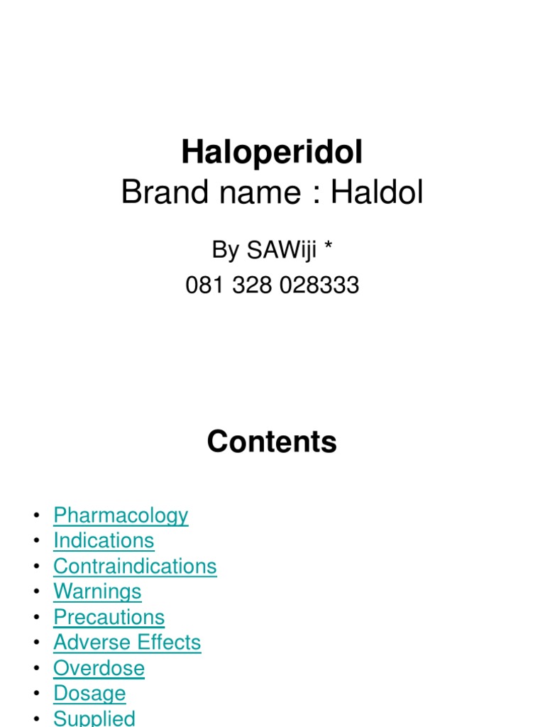 Haloperidol | PDF | Antipsychotic | Drugs