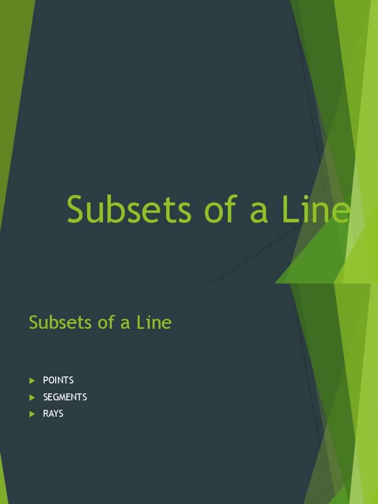 Subsets of a Line in Geometry | PDF