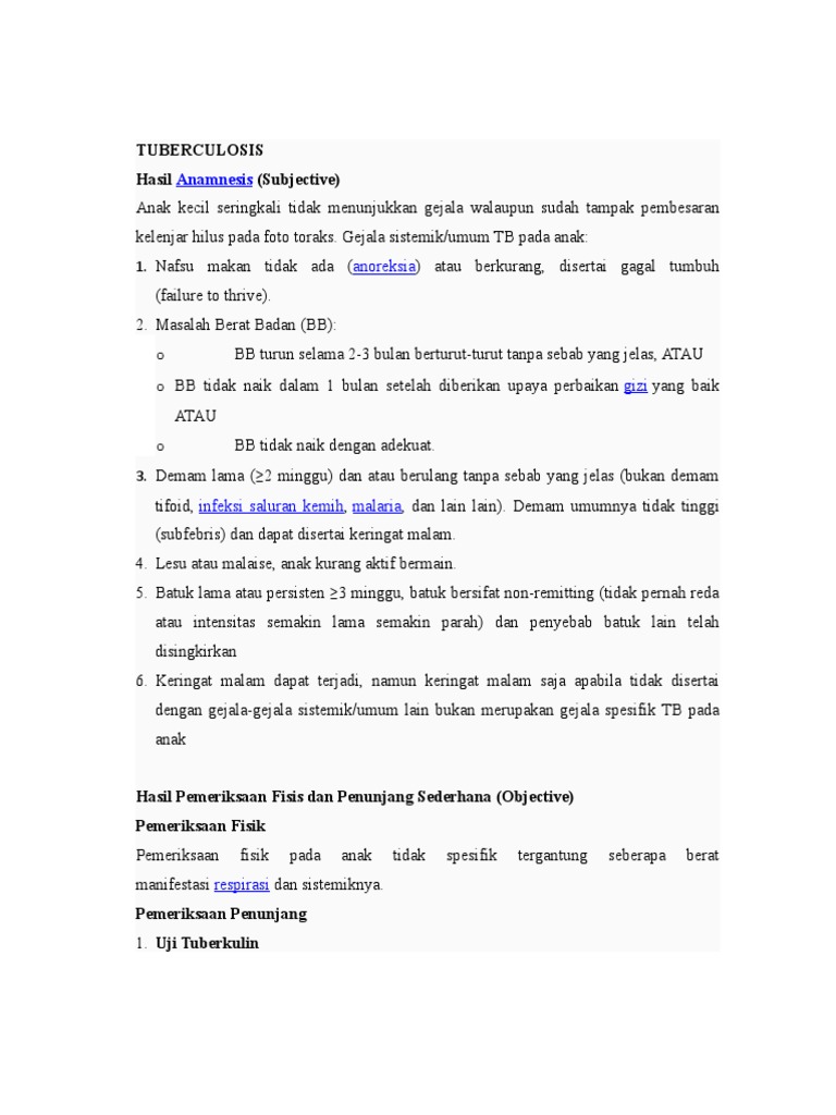 Skoring TB Anak | PDF