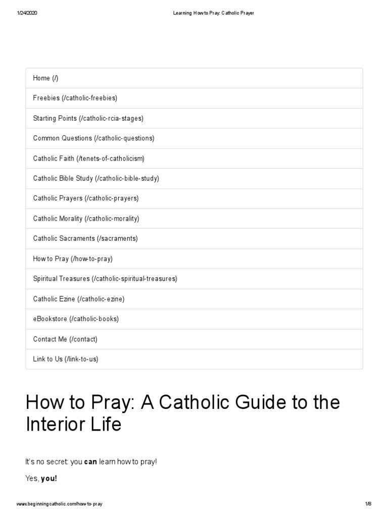 Learning How To Pray - Catholic Prayer | PDF | Rosary | Prayer