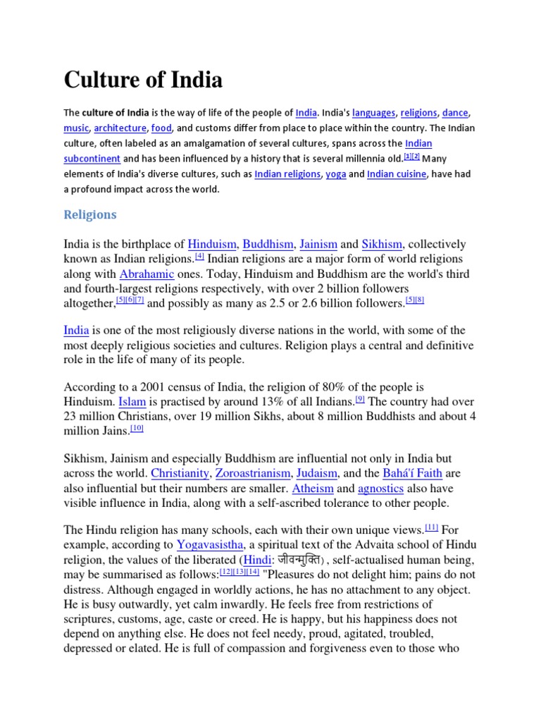 Culture of India | PDF | Indian Religions | Jainism