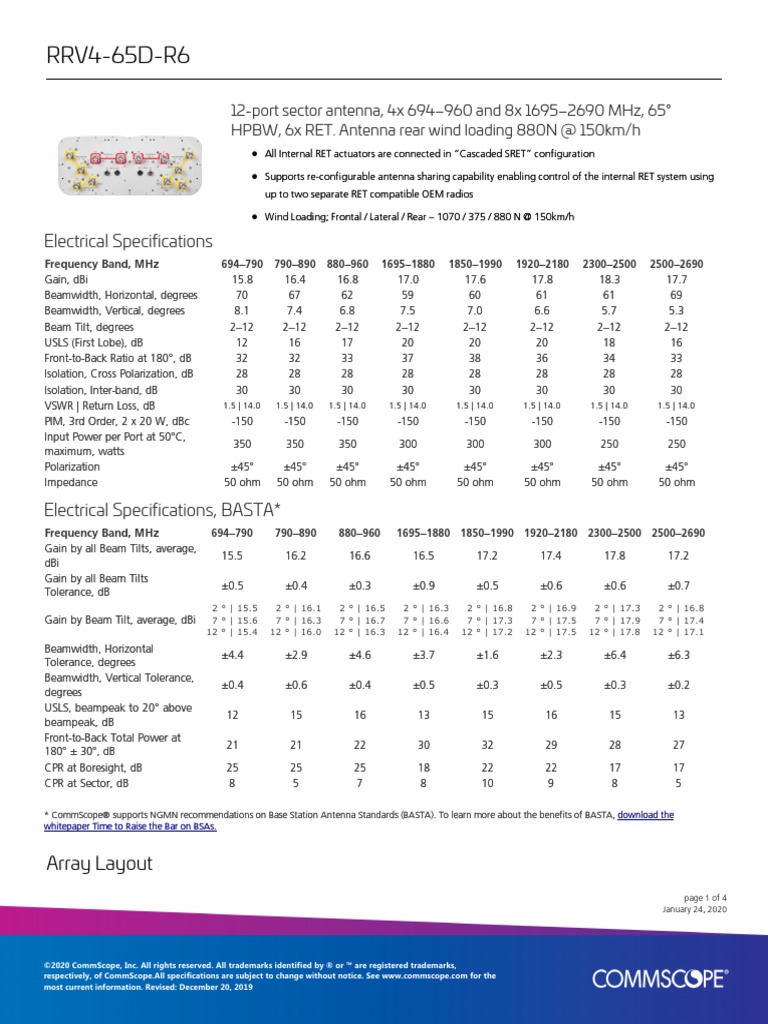 Commscope Antenna RRV4-65D-R6 | PDF | Antenna (Radio) | Radio Technology