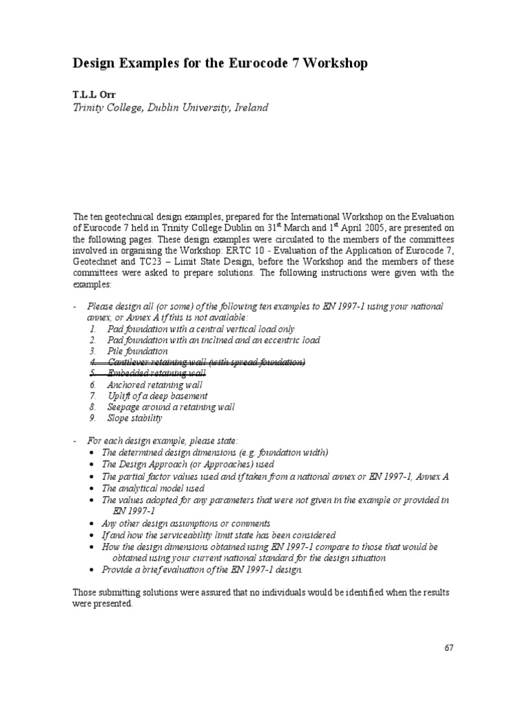 Design Examples For The Eurocode 7 | PDF | Deep Foundation ...