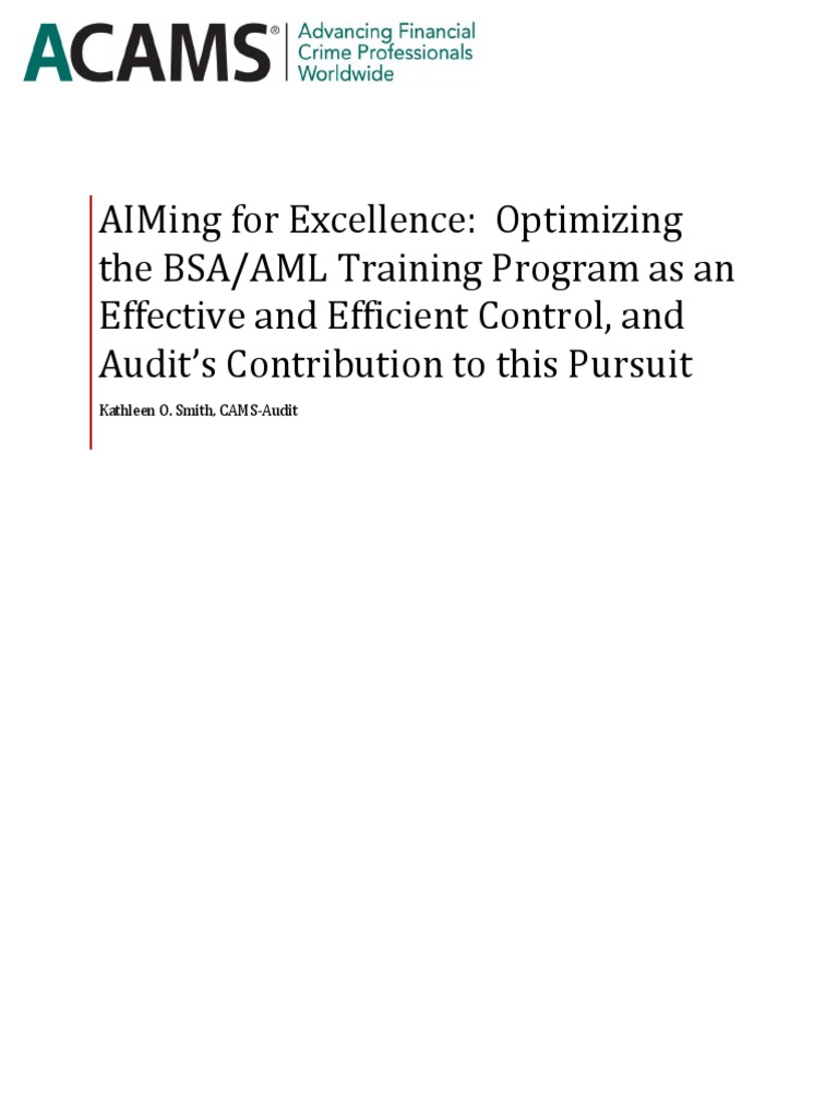 BSA and AML Audit | PDF | Money Laundering | Regulatory Compliance