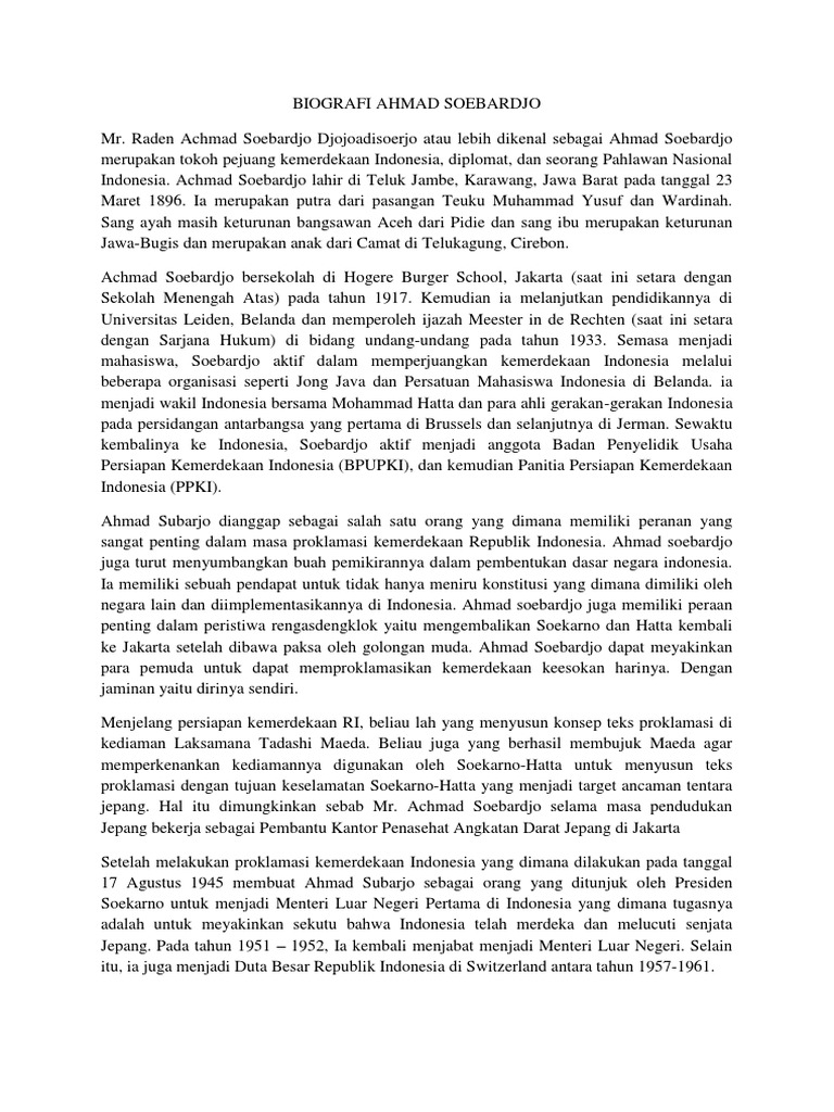 Biografi Ahmad Soebardjo Pdf