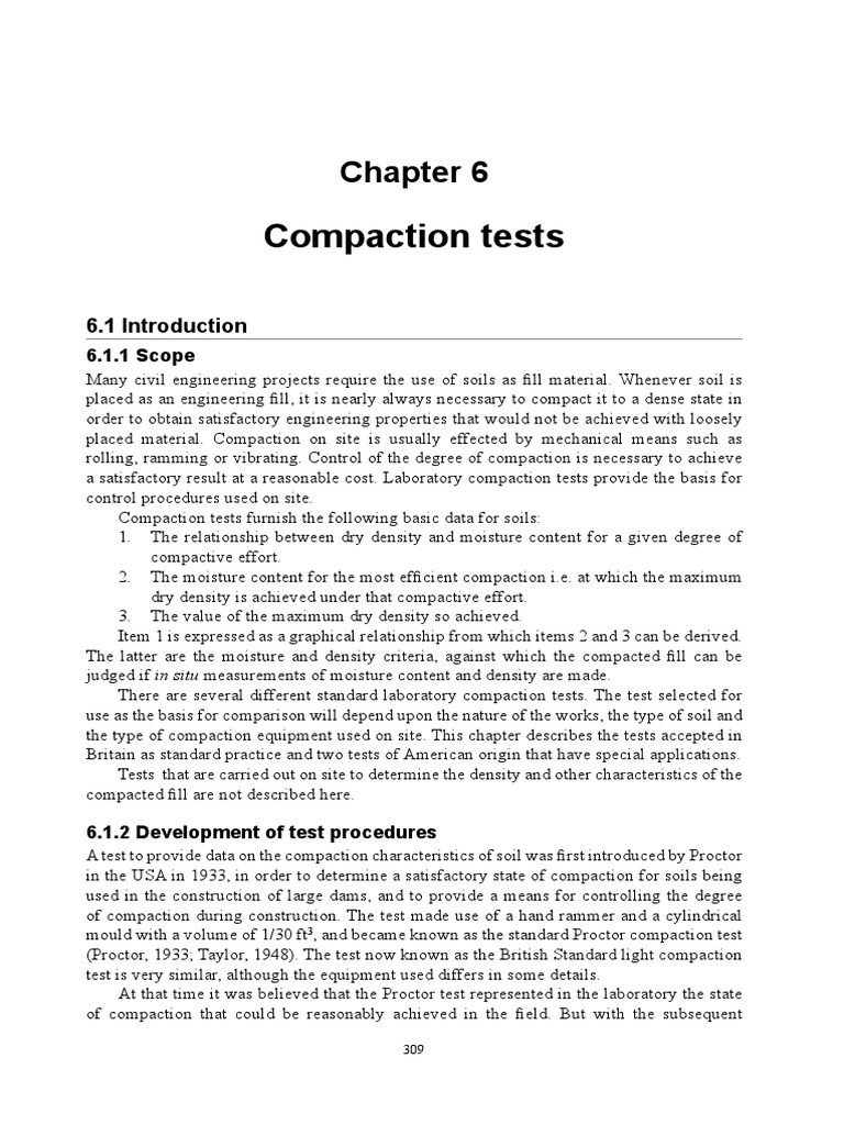 Standard Laboratory Compaction Tests for Soils Used in Civil ...