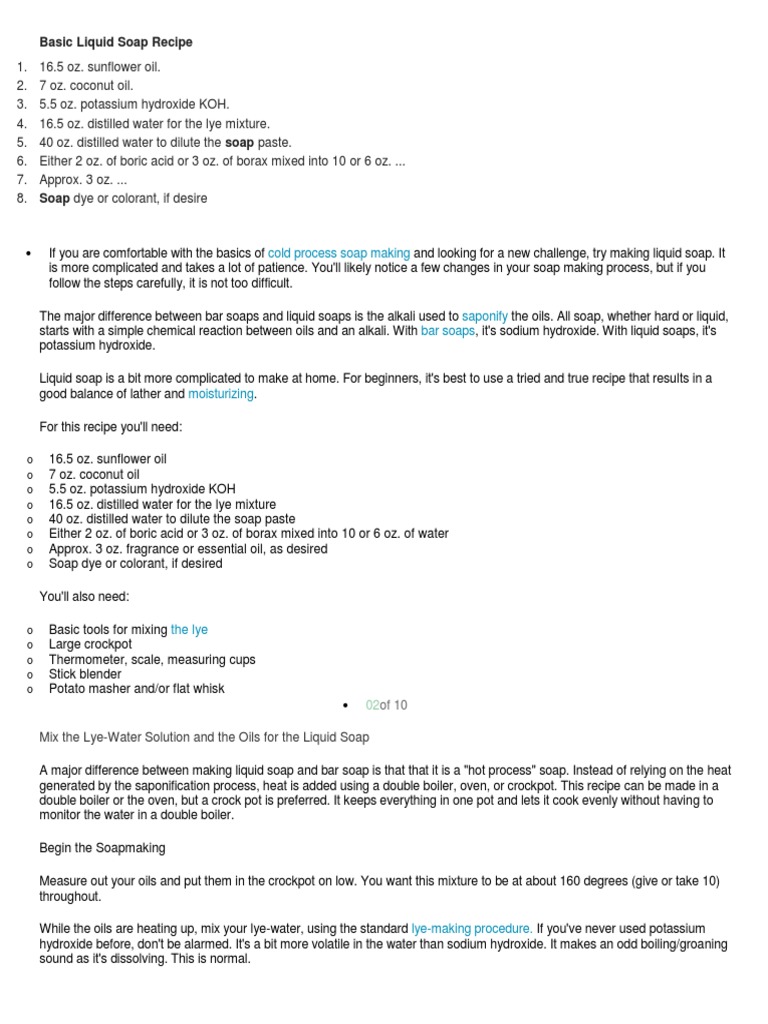 Basic soAP MAKING | PDF | Soap | Sodium Hydroxide