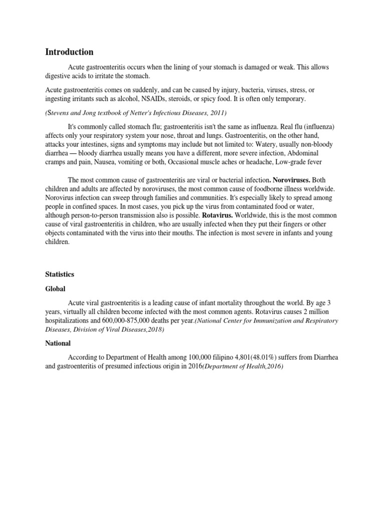 Acute Gastroenteritis | PDF | Health Sciences | Diseases And Disorders