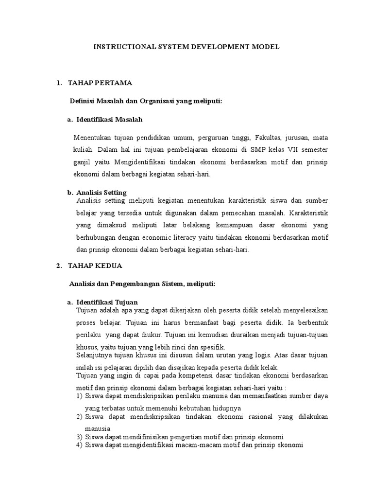 Instructional System Development Model | PDF
