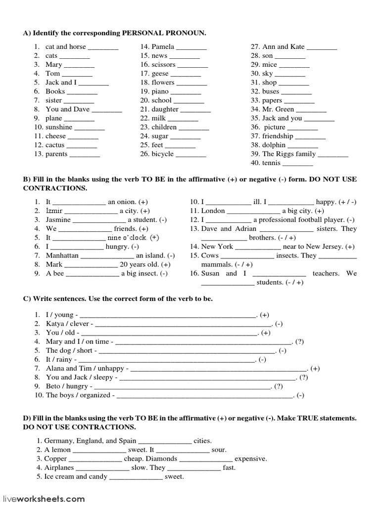 Subject Pronouns and Verb To Be PDF | PDF | Social Science | Language ...
