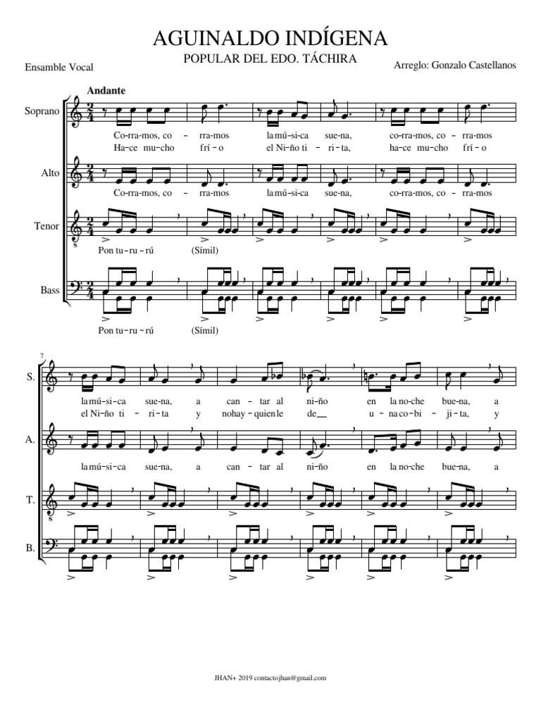 Aguinaldo Indígena | PDF | Musica coral | Música vocal