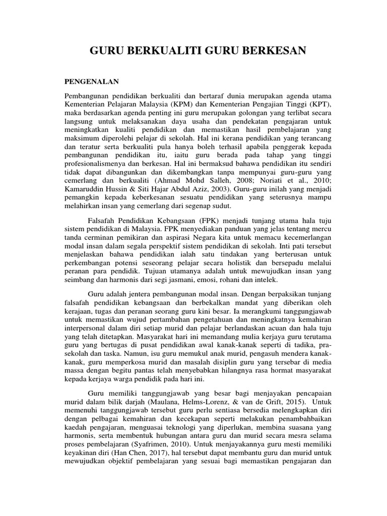 Guru Berkualiti Guru Berkesan | PDF