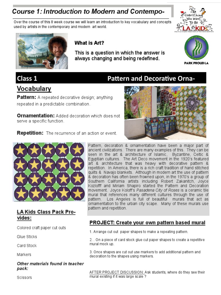 Intro To Modern & Contemporary Art Course 1 Class 1 | PDF | Ornament ...