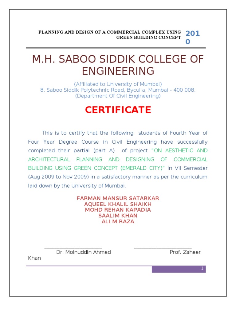 Project Report | PDF | Green Building | Civil Engineering