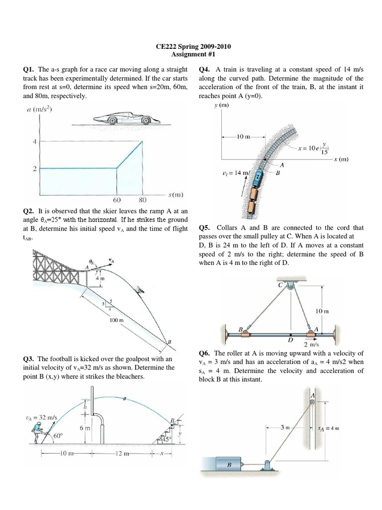Assignment 0910spring Set1 | PDF | Speed | Acceleration
