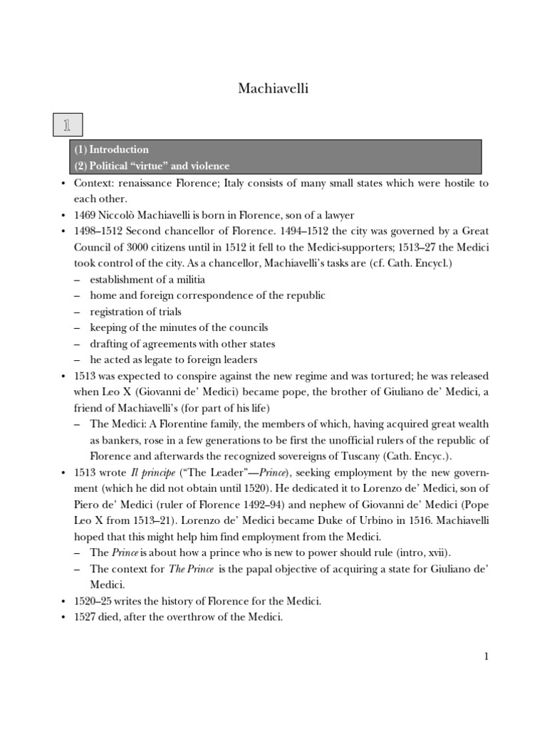 Machiavelli PDF | PDF | The Prince | Niccolò Machiavelli